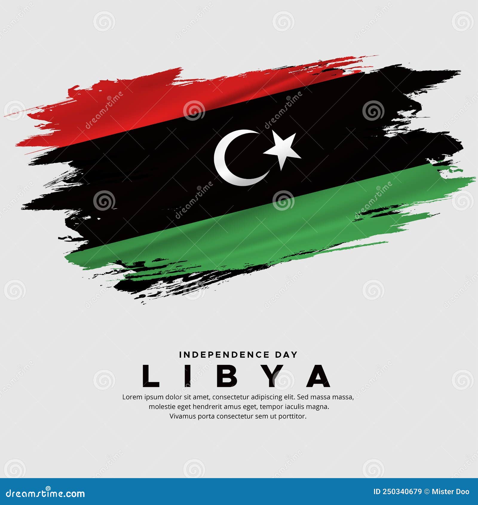 New Design of Libya Independence Day Vector. Libya Flag with Abstract ...
