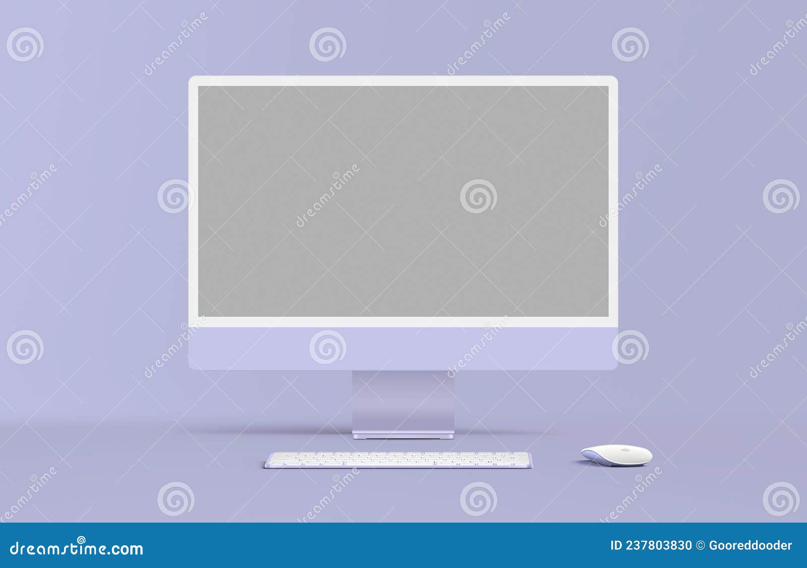 New Desktop Computer Display on Background. Front View. Stock Photo ...