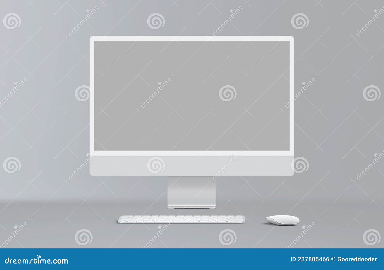 New Desktop Computer Display on Background. Front View. Stock Photo ...