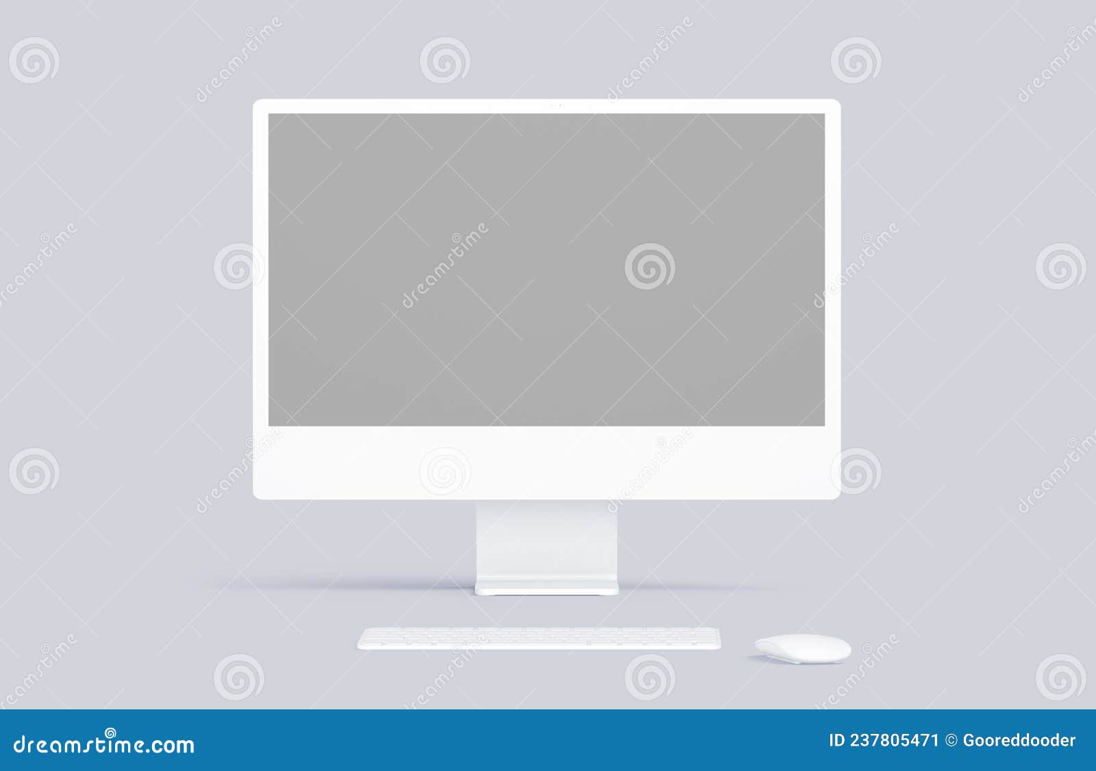 New Desktop Computer Display on Background. Front View. Stock Image ...