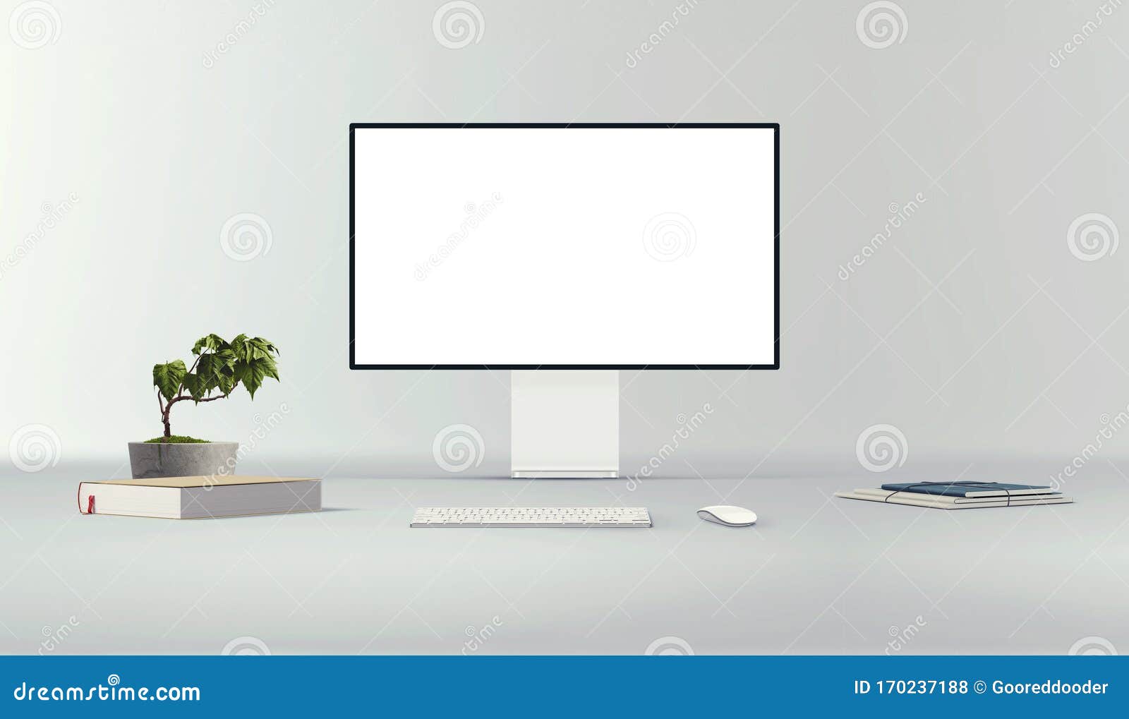 New Desktop Computer Pro Display with Keyboard and Mouse on Background ...