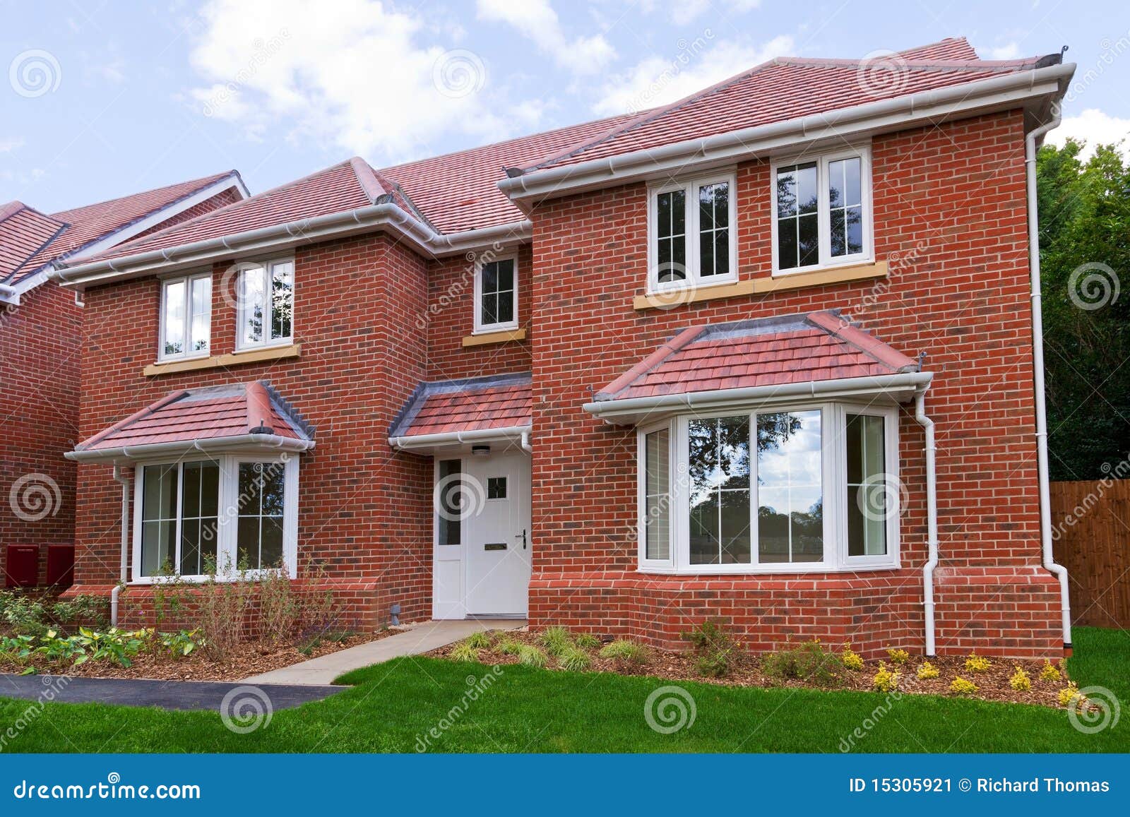 New Detached Brick Built House Stock Image - Image of brick, dwelling ...