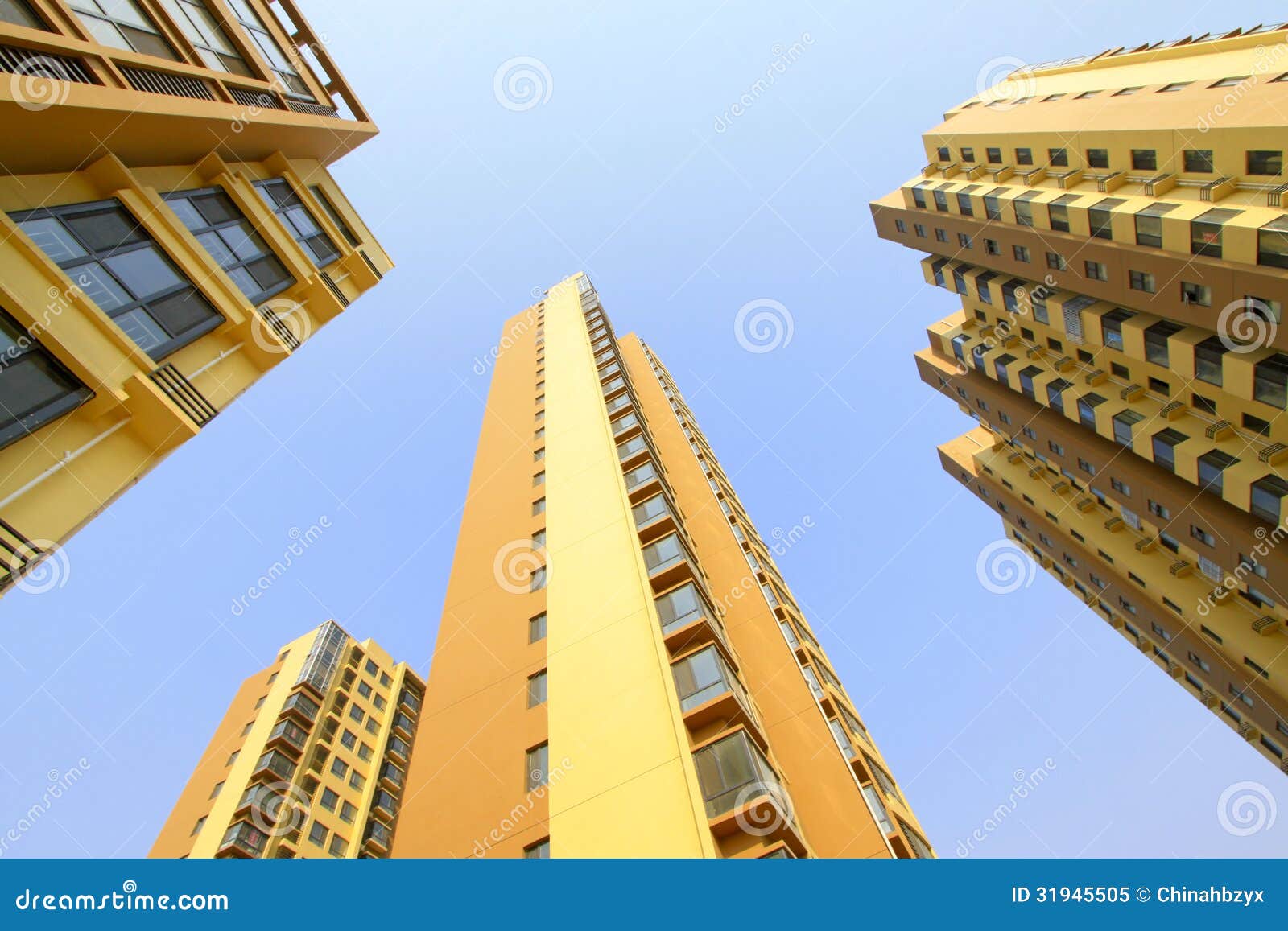New Development Building in Blue Sky Background Stock Image - Image of ...
