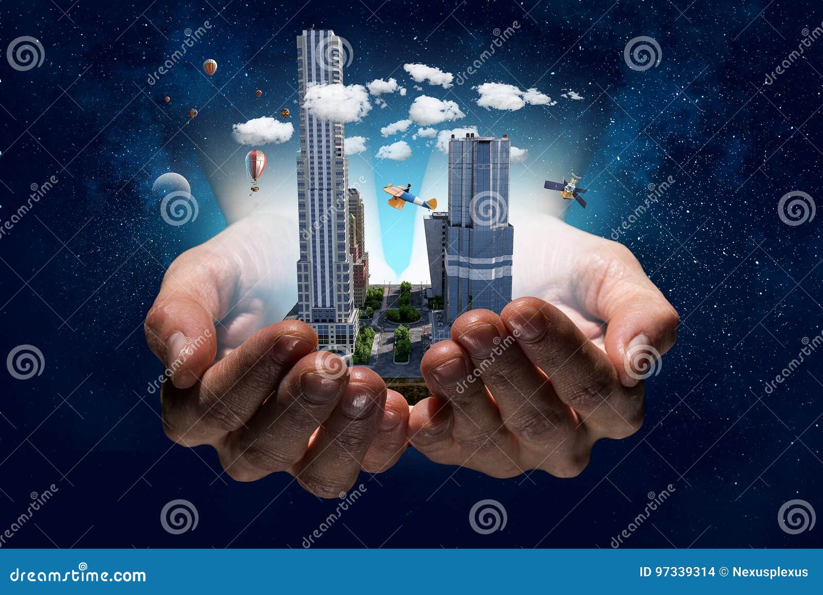 New Development Project. Mixed Media Stock Photo - Image of skyscraper ...