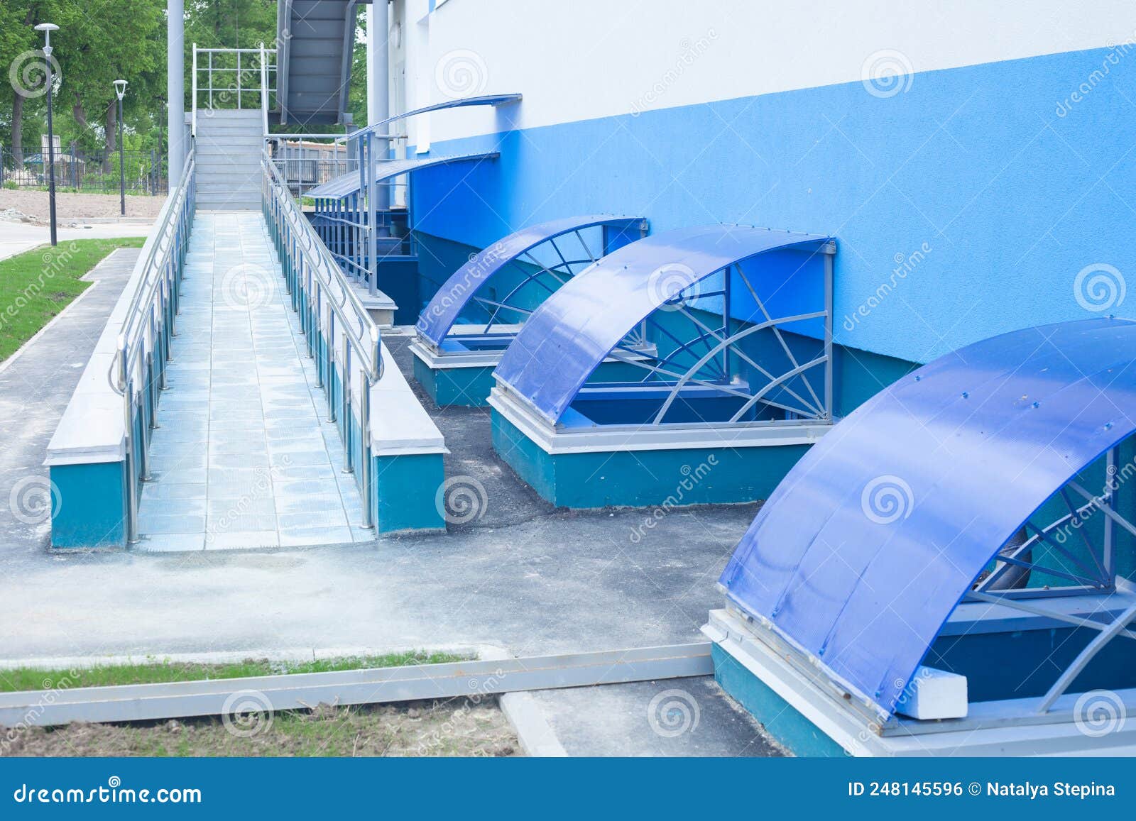 New Direct Ramp To the Tile Building Stock Photo - Image of ...