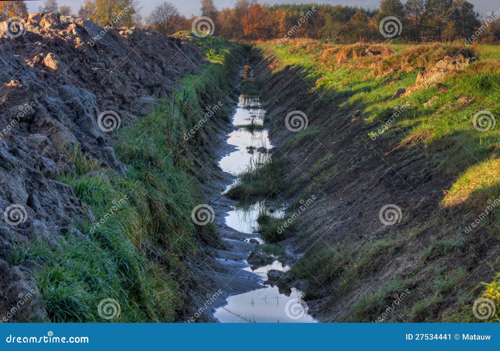 New ditch stock image. Image of ditch, landscape, grass - 27534441