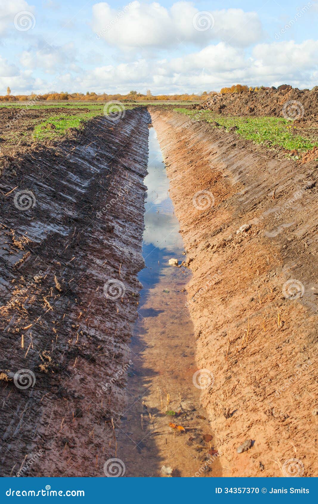 New ditch. stock photo. Image of middle, summer, outdoors - 34357370