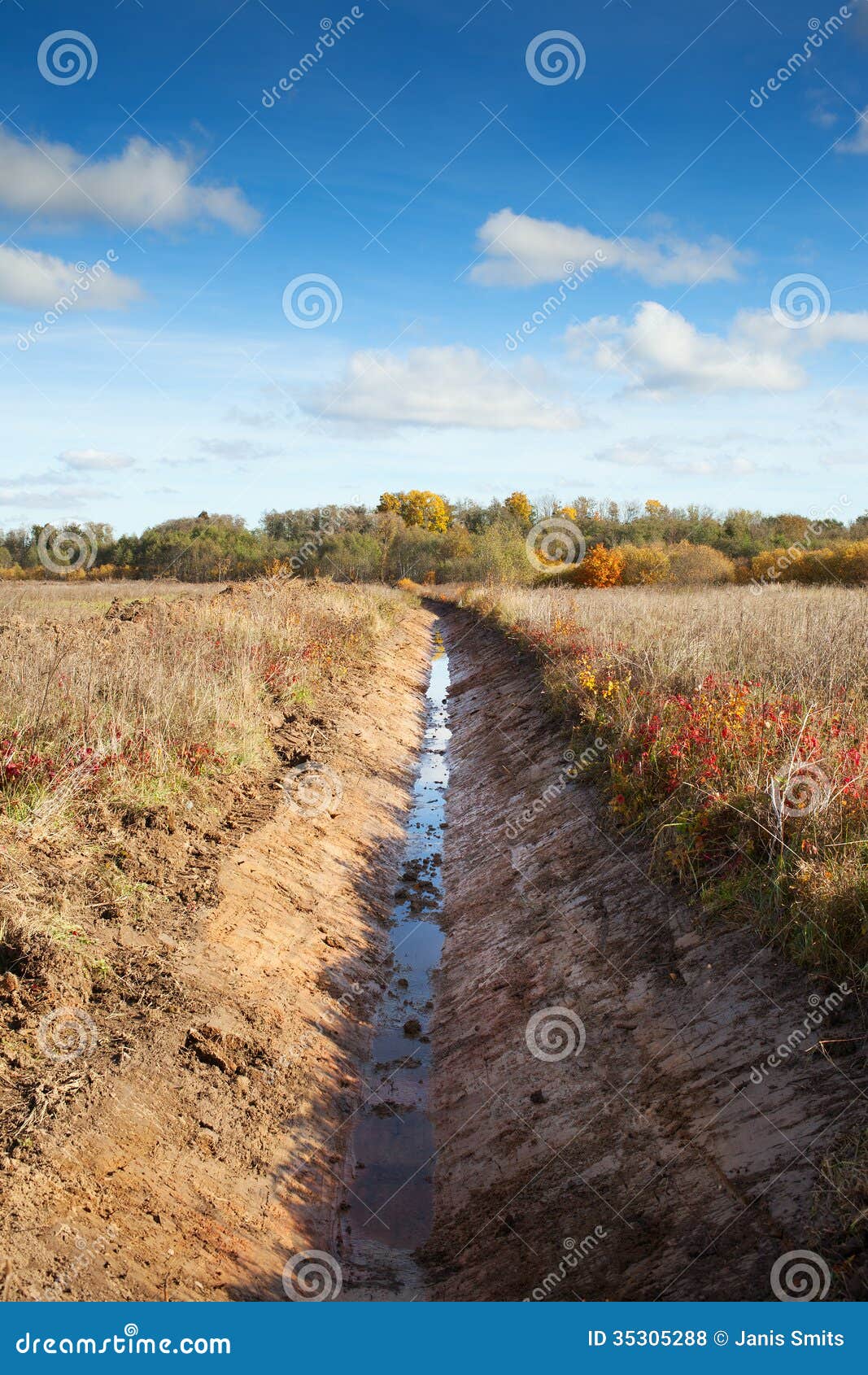 New ditch. stock photo. Image of digging, field, substance - 35305288
