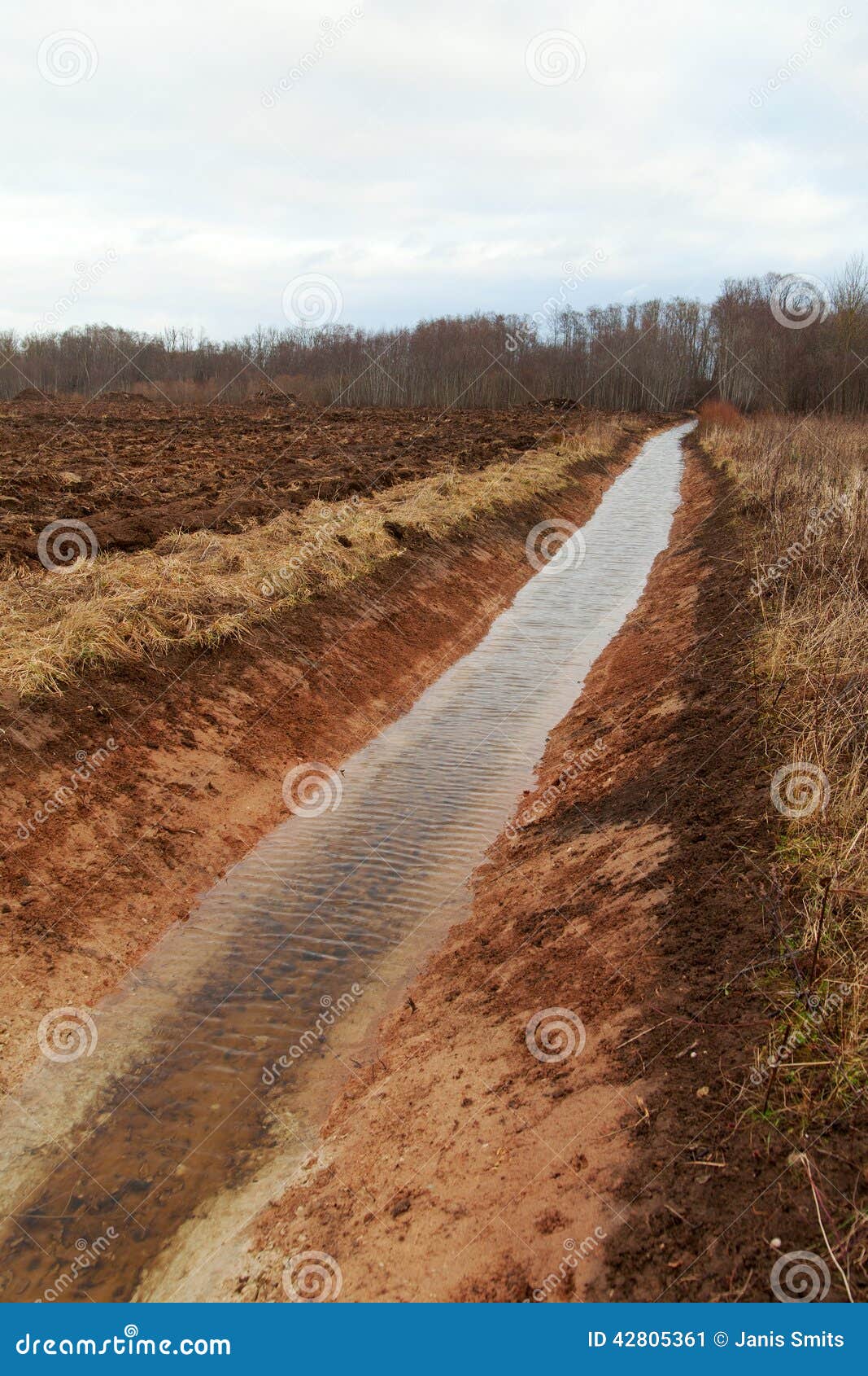 New ditch. stock image. Image of earth, white, clay, brown - 42805361