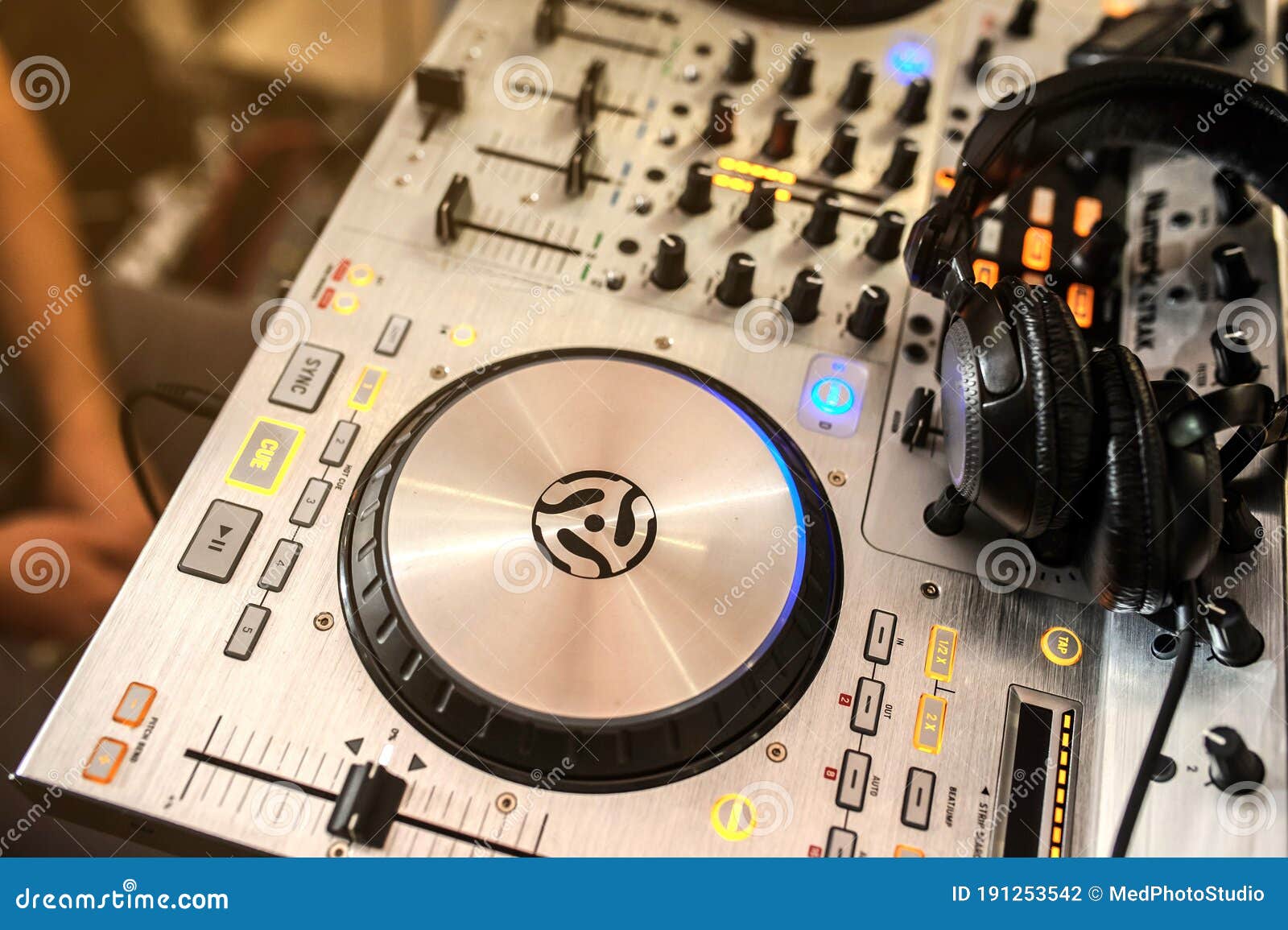 New DJ mixing desk stock photo. Image of show, disco - 191253542