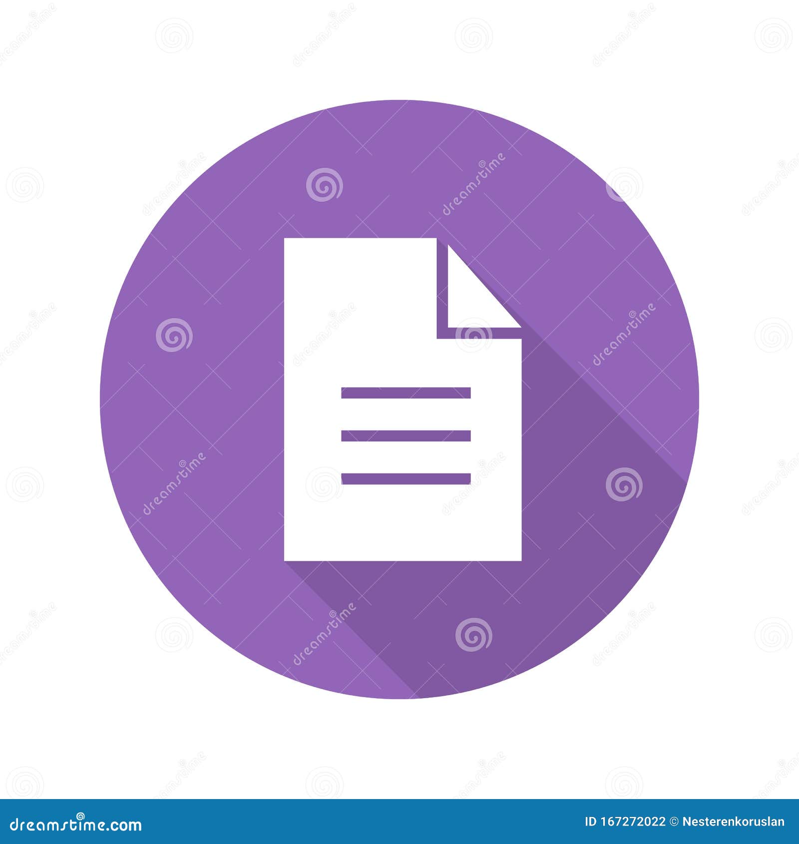 New Document Flat Design Long Shadow Icon Stock Vector - Illustration ...