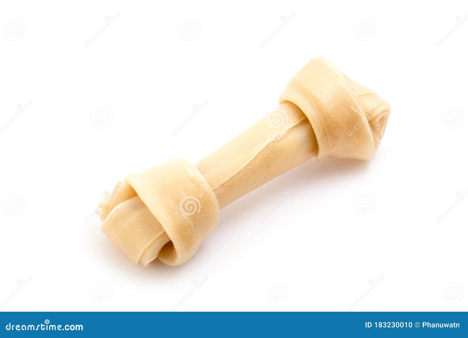 New Dog Chews Rawhide Isolated on White Background Stock Photo - Image ...