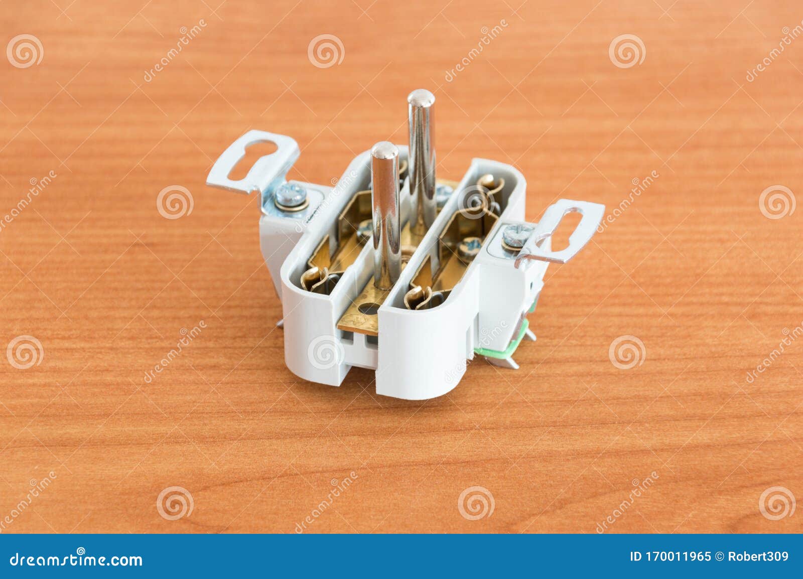 New Double Electric Socket Type E without Plastic Front Stock Image ...
