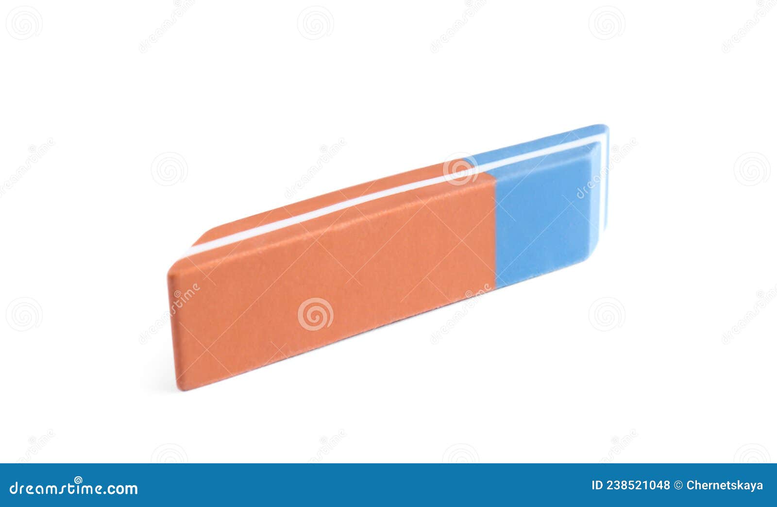 New Double Eraser Isolated on White. School Stationery Stock Photo ...
