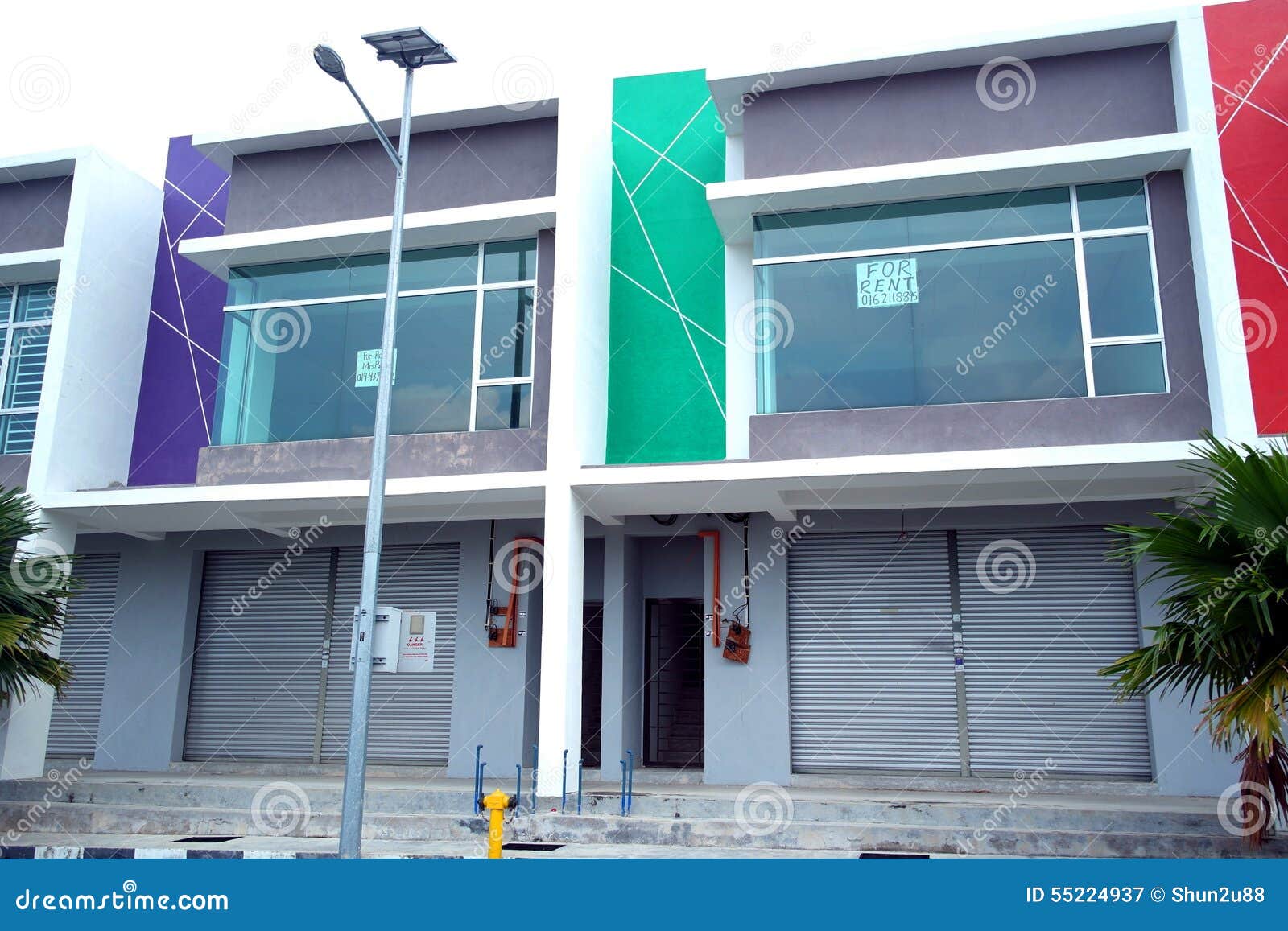 New Double Storey Commercial Building Stock Image - Image of enterprise ...