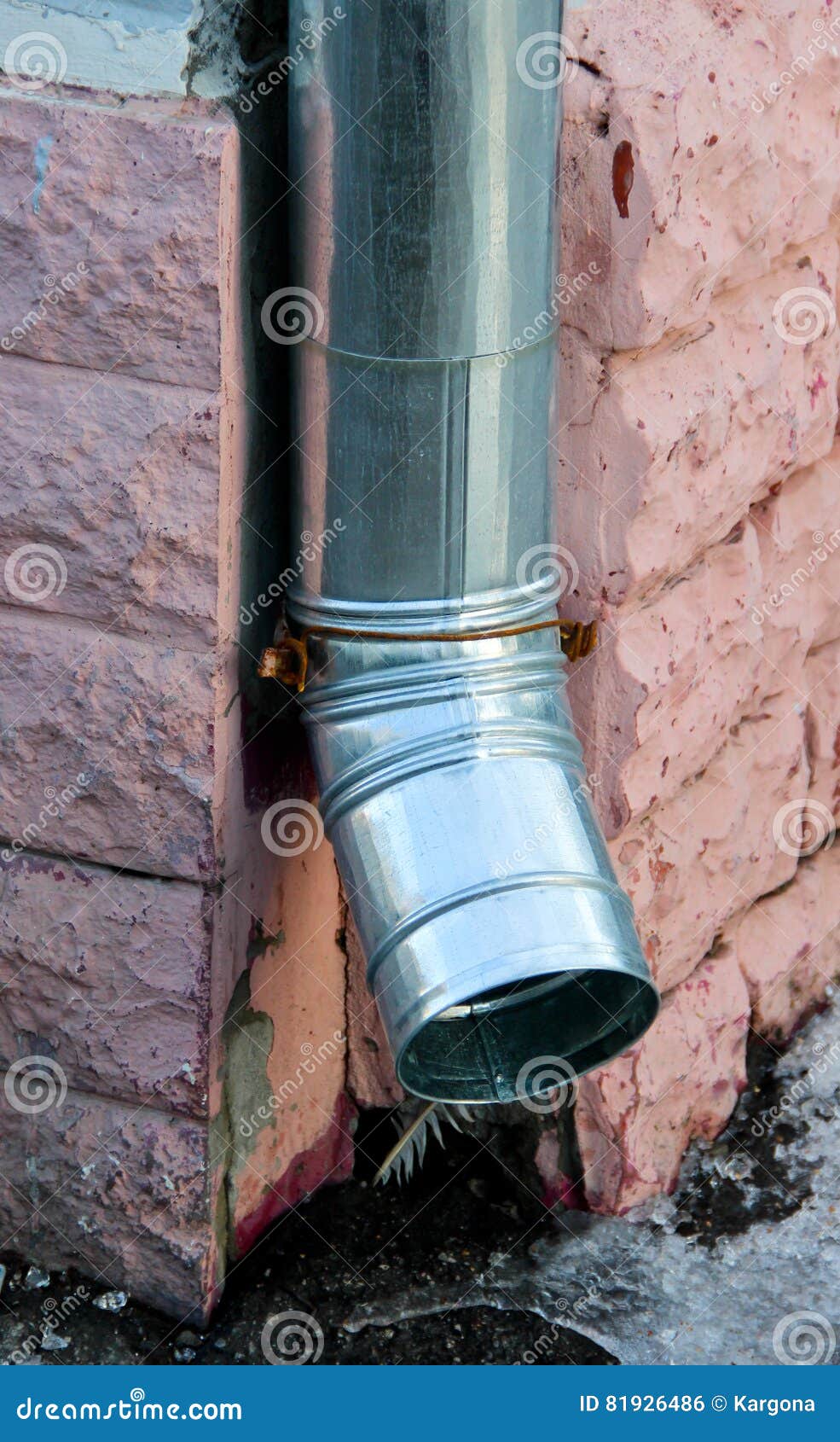 A New Drainpipe on a Corner of a Building Stock Photo - Image of gray ...