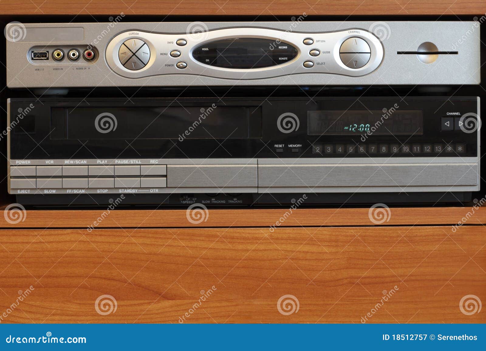 New DVR with Old VCR stock image. Image of computer, playing - 18512757