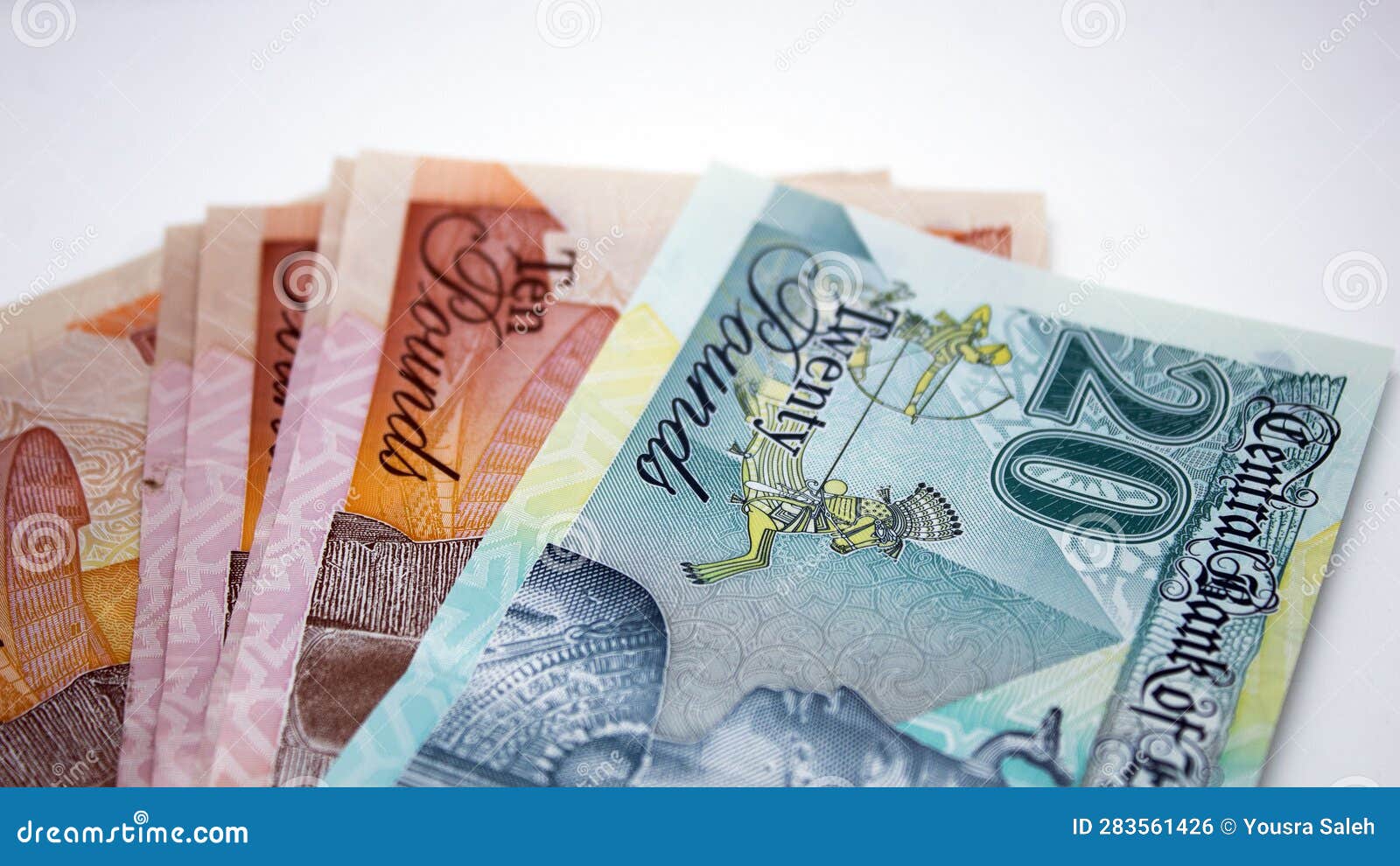 New Egyptian banknotes stock photo. Image of brand, paper - 283561426