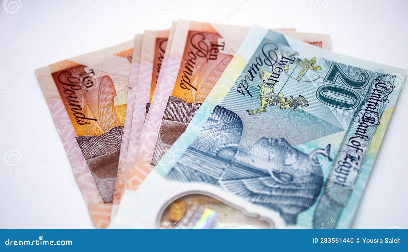 New Egyptian banknotes stock photo. Image of coin, money - 283561440