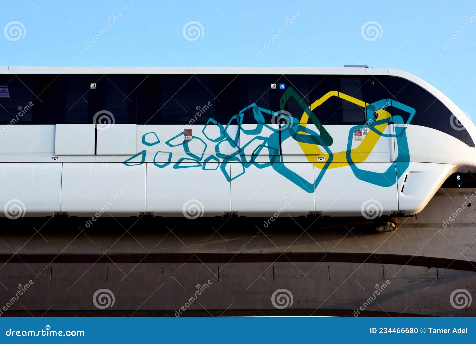 A New Electric Monorail Train Installed on Its Elevated Metro Railway ...