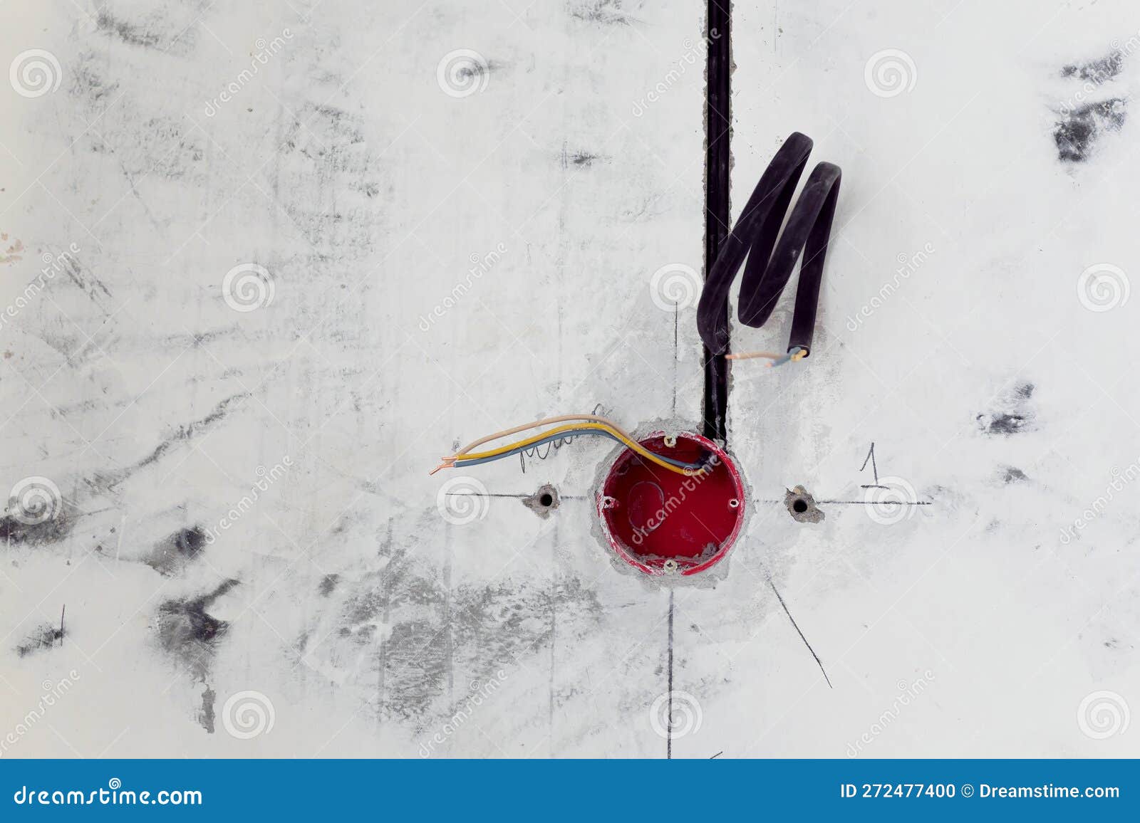 New Electrical Plastic Box Sockets and Electrical Cables Stock Photo ...