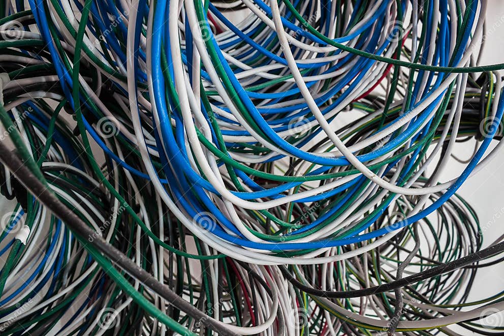 New Electrical Wiring Background. Stock Photo - Image of ceiling ...