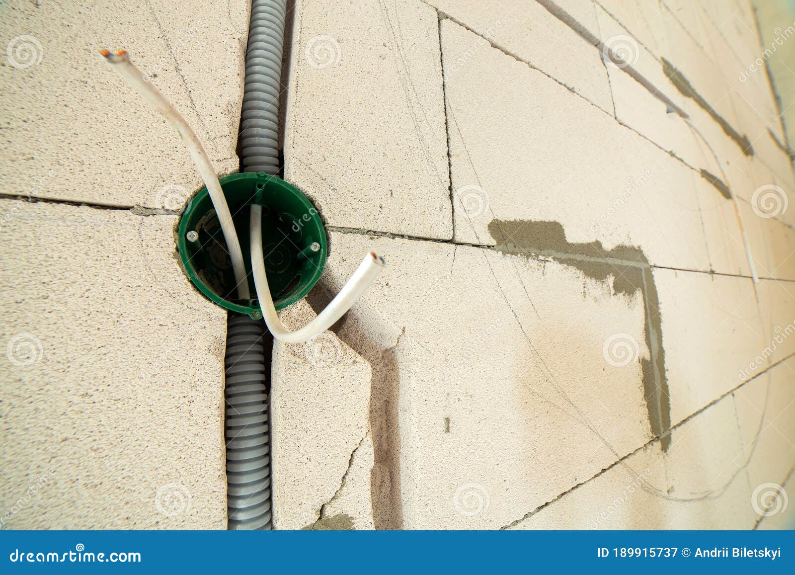 New Electrical Wiring Installation, Plastic Boxe and Electrical Cable ...