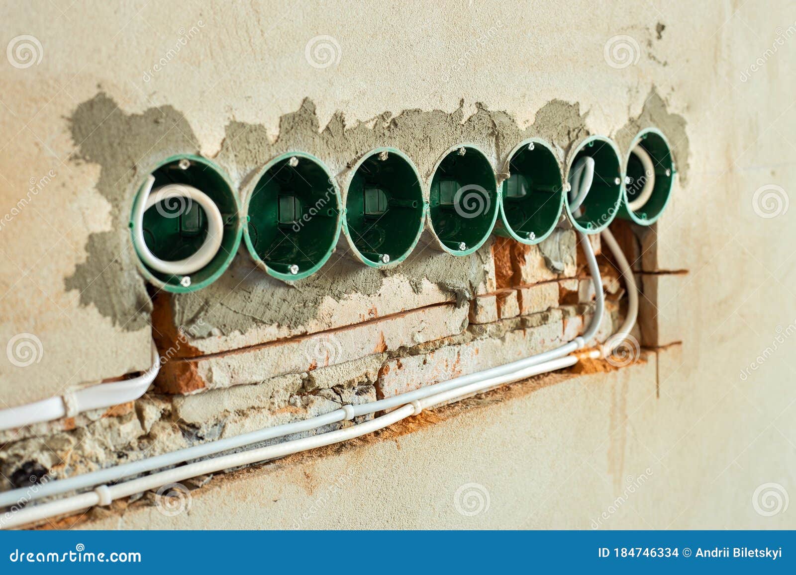 New Electrical Wiring Installation, Plastic Boxes and Electrical Cables ...