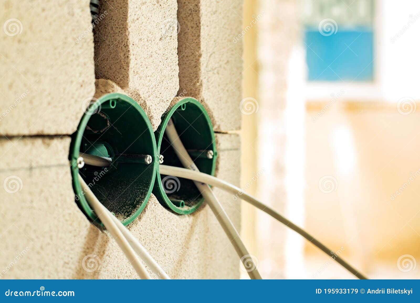 New Electrical Wiring Installation, Plastic Boxes and Electrical Cables ...