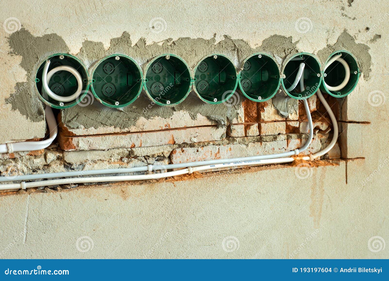 New Electrical Wiring Installation, Plastic Boxes and Electrical Cables ...