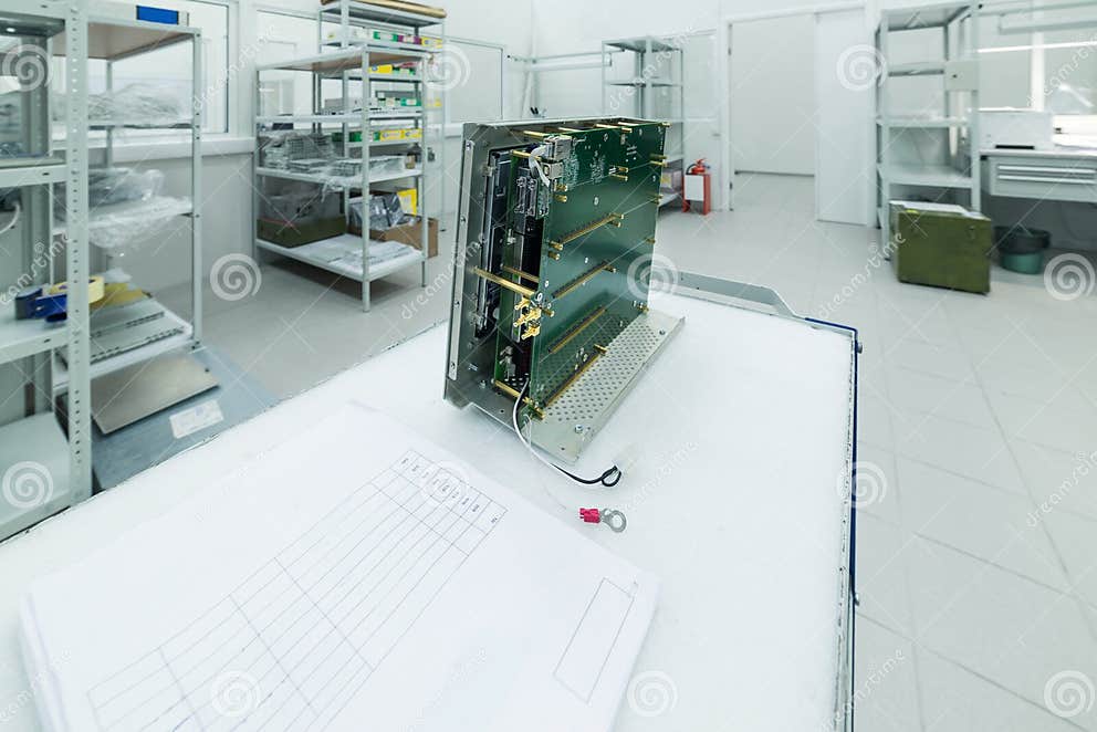 A New Electronic Module is on the Assembly Table. Stock Image - Image ...