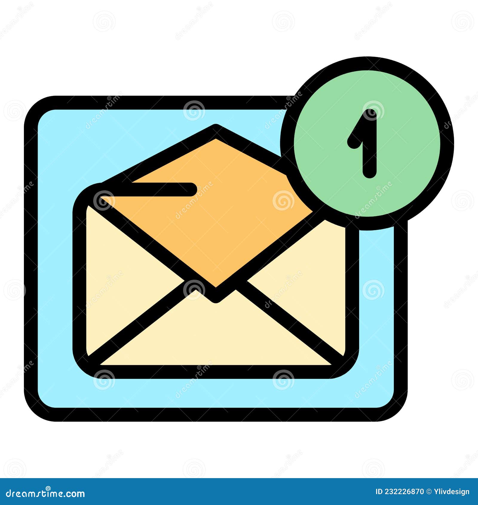 New Email Icon Color Outline Vector Stock Vector - Illustration of ...