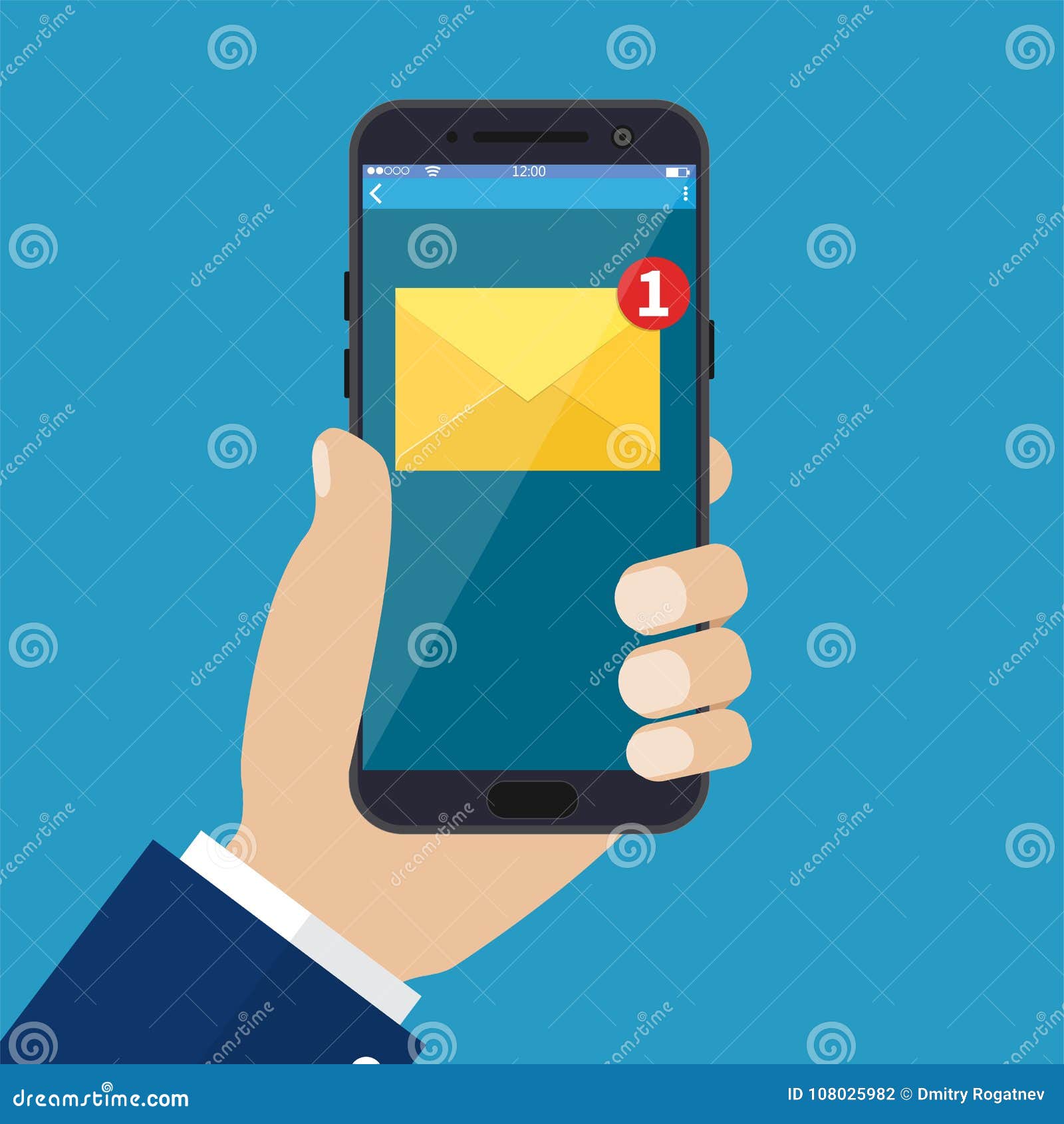 New Email Notification On Laptop, Computer Symbol Flat Cartoon Design ...