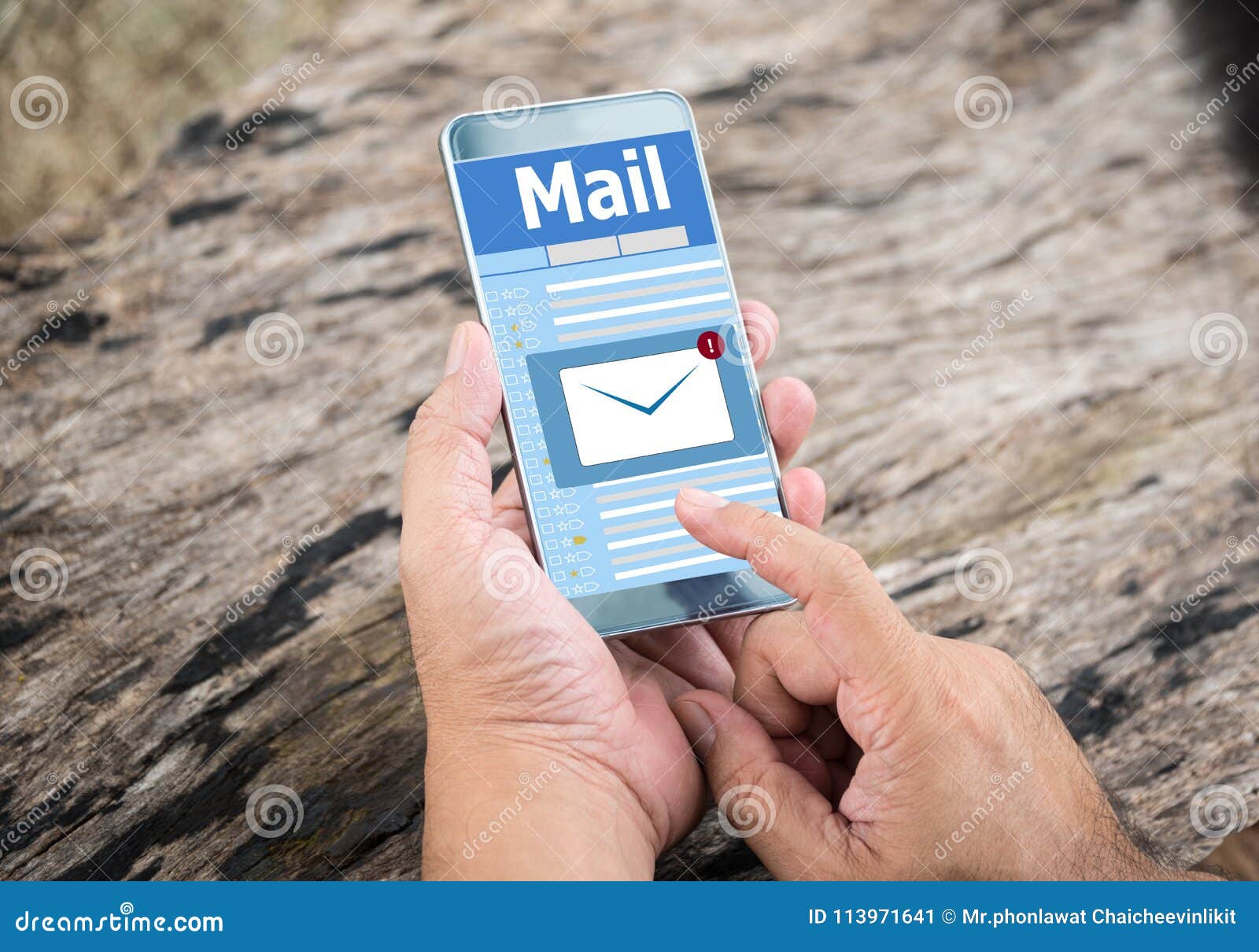 New Email Notification on Mobile Phone Stock Image - Image of laptop ...