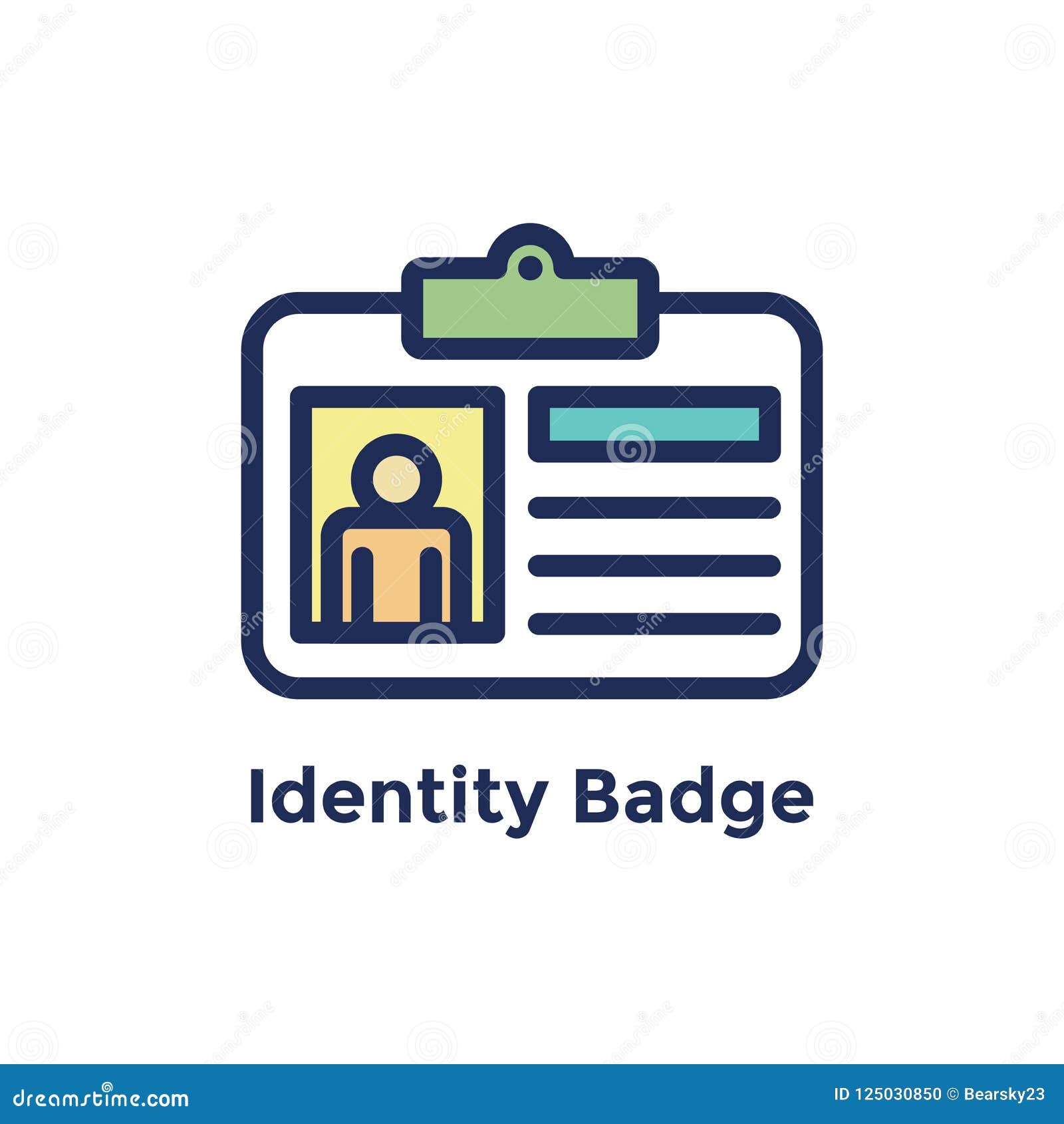 New Employee Hiring Process Icon - Identity Badge Stock Vector ...