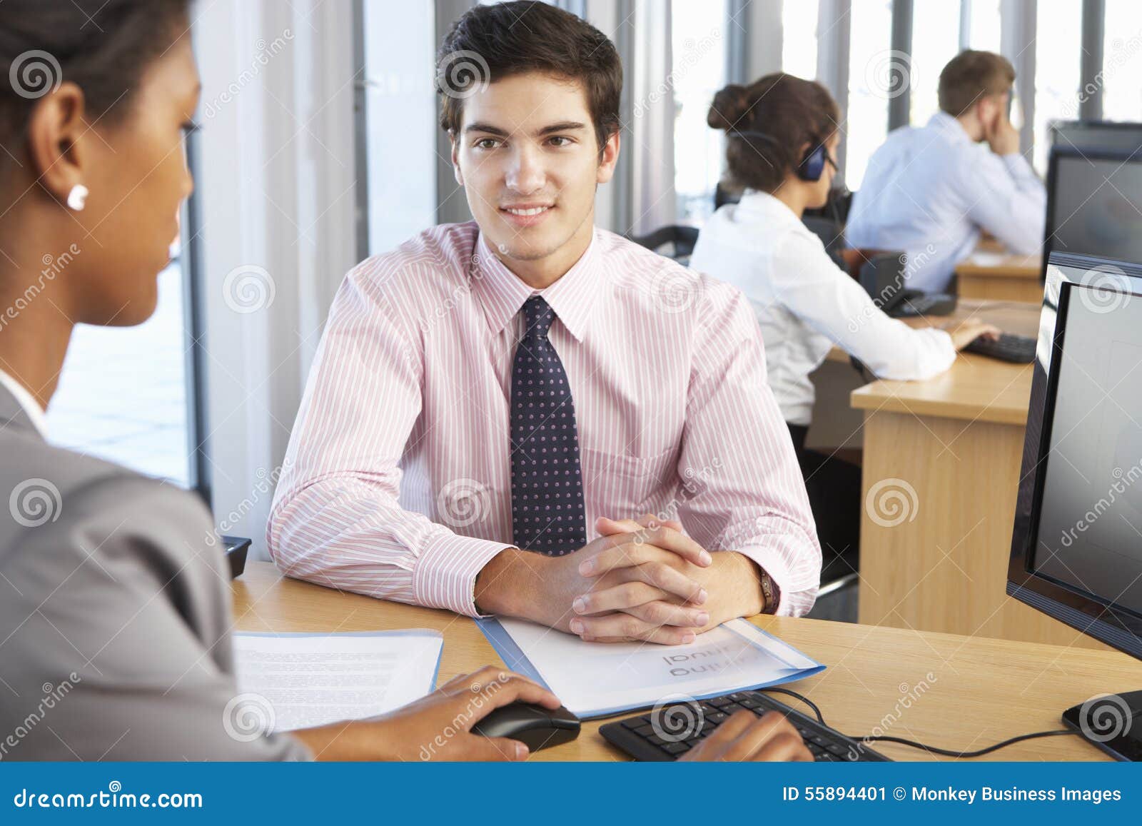 New Employee Starting Work in Busy Office Stock Image - Image of people ...