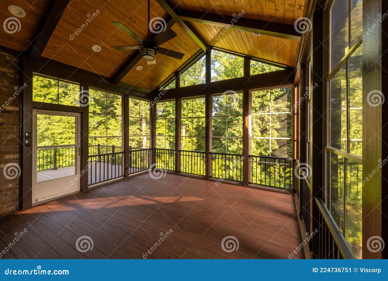 New and Empty Covered Porch Stock Image - Image of architecture ...