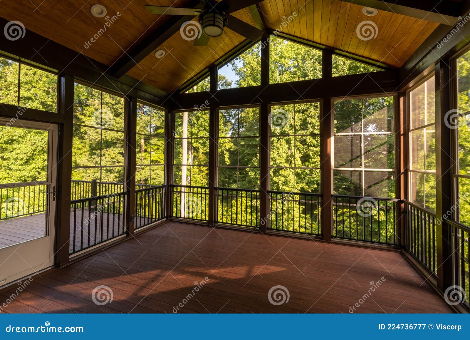 New and Empty Covered Porch Stock Image - Image of house, project ...