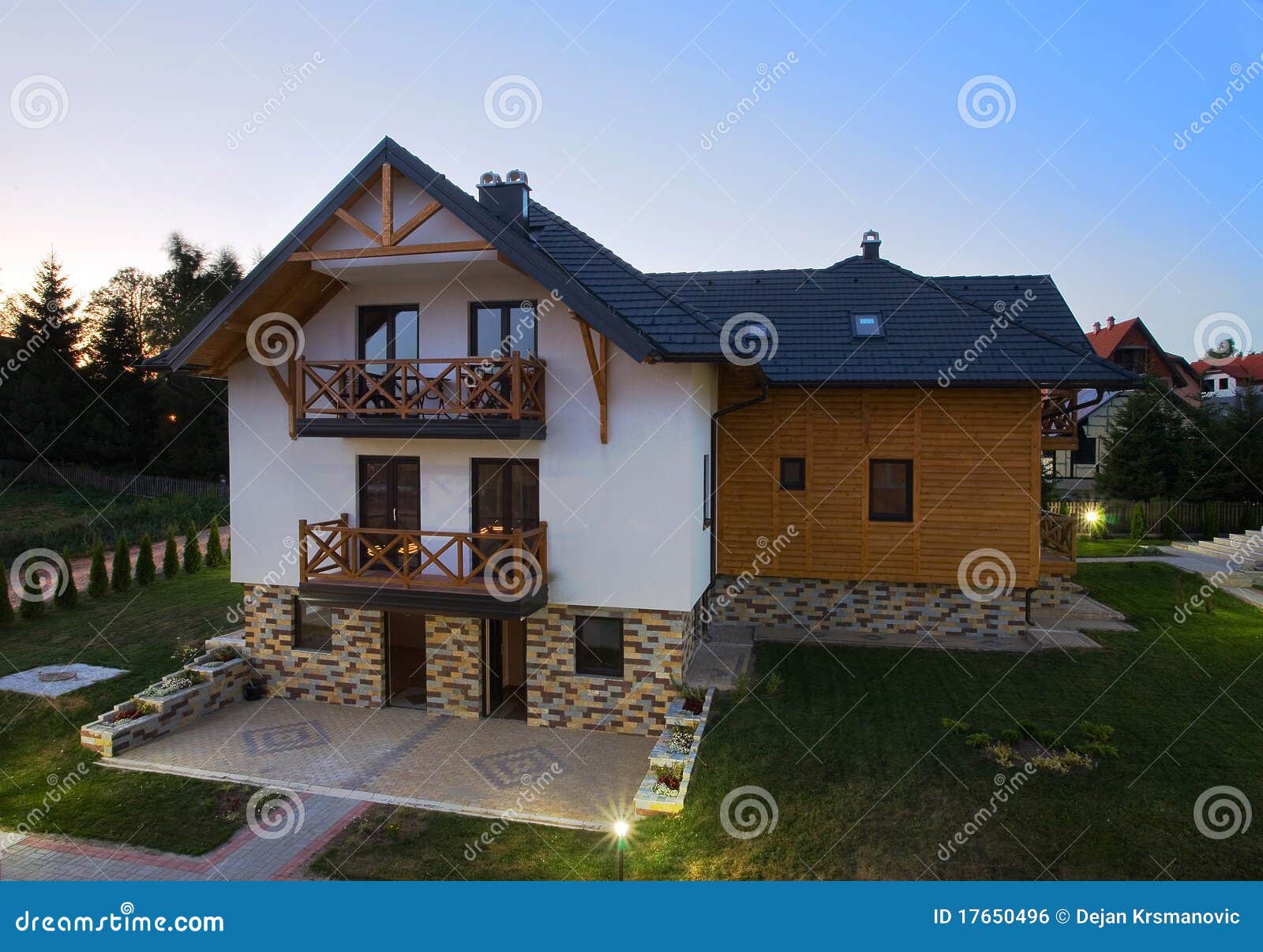 New Empty House stock photo. Image of roof, balcony, rural - 17650496