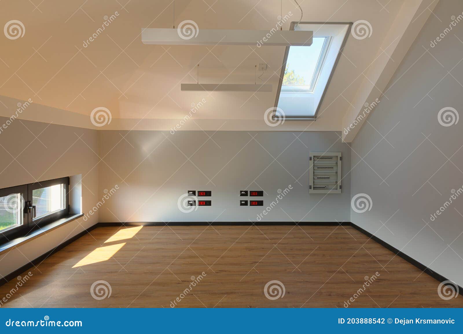 New Empty Loft Room stock photo. Image of frame, estate - 203888542