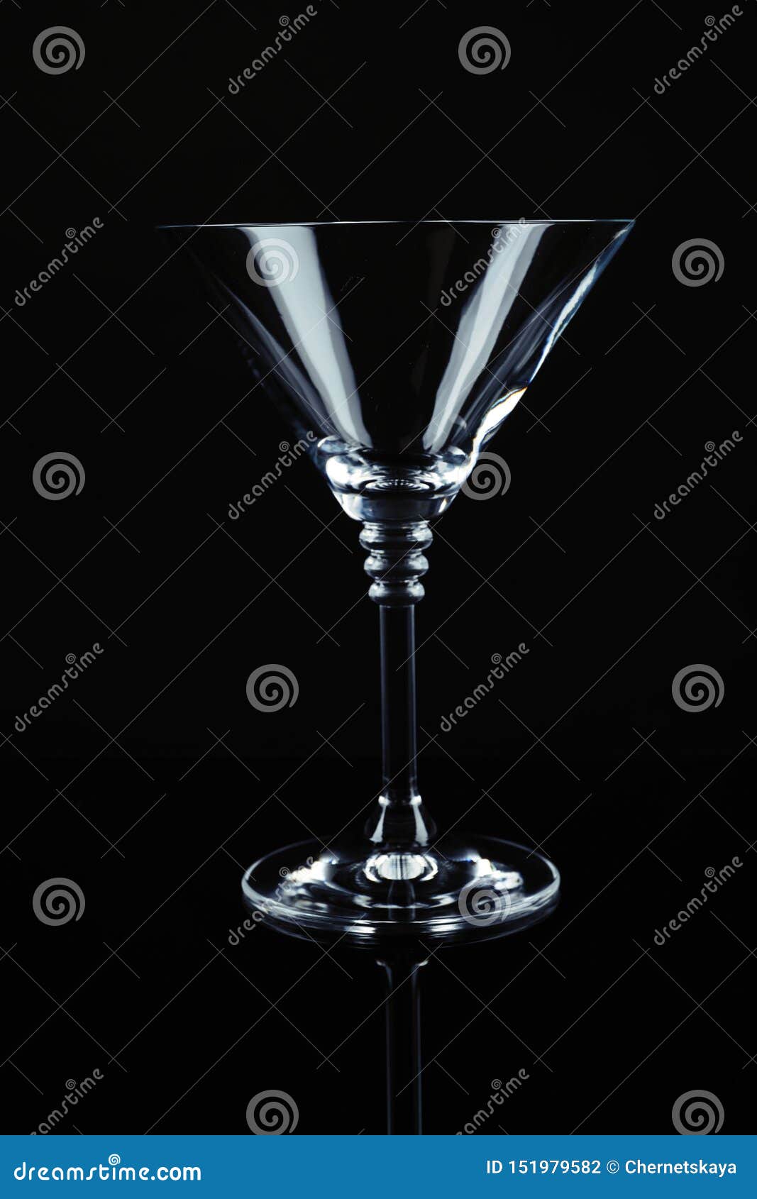 New Empty Martini Glass on Black Stock Photo - Image of alcoholic ...