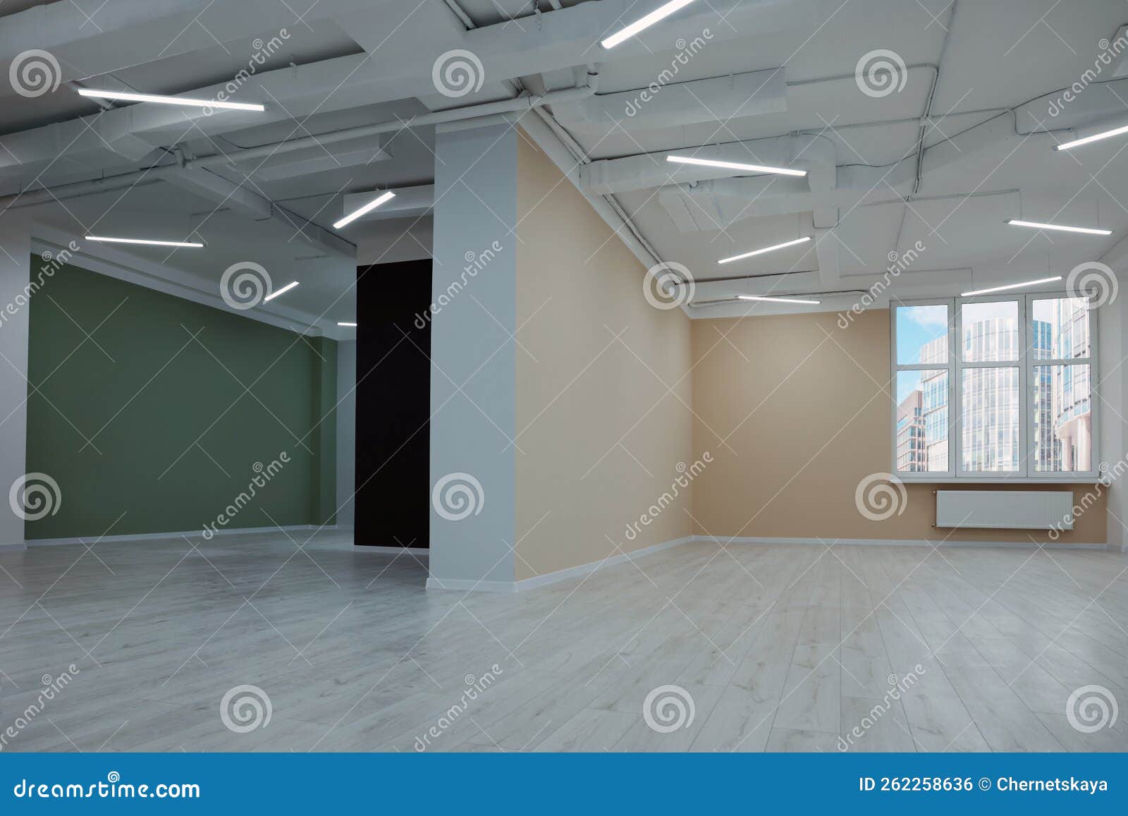 New Empty Room With Clean Windows And Color Walls Royalty-Free Stock ...