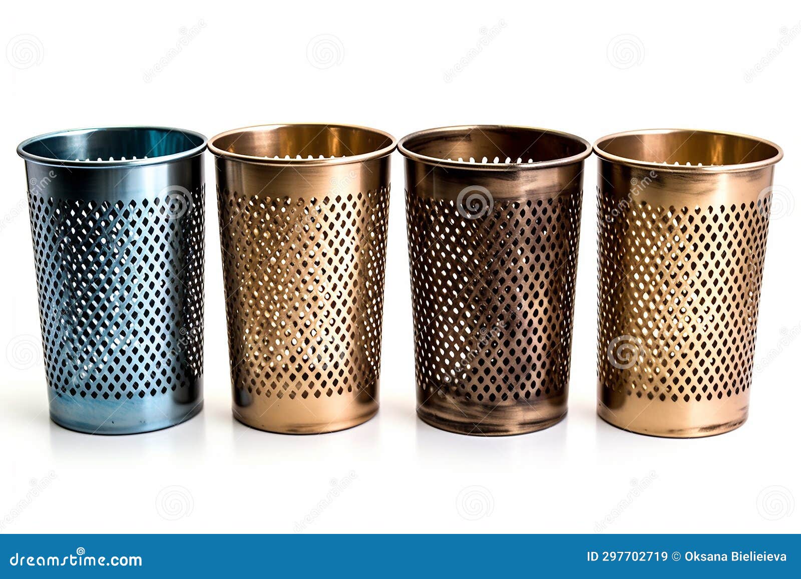 New Empty Trash Cans on White Background Stock Illustration ...