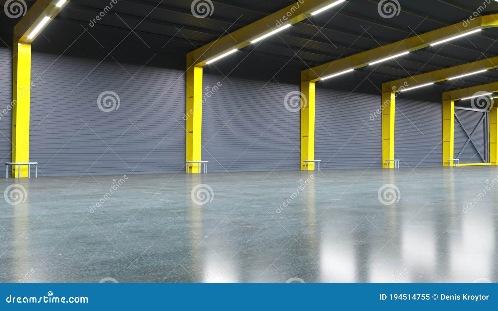 New Empty Warehouse or Factory Open Space Stock Illustration ...