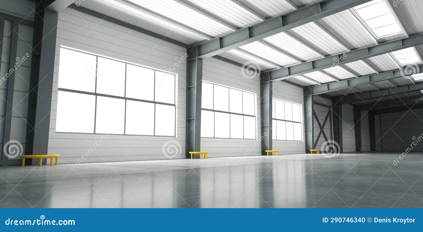 New Empty Warehouse or Factory Open Space Stock Illustration ...