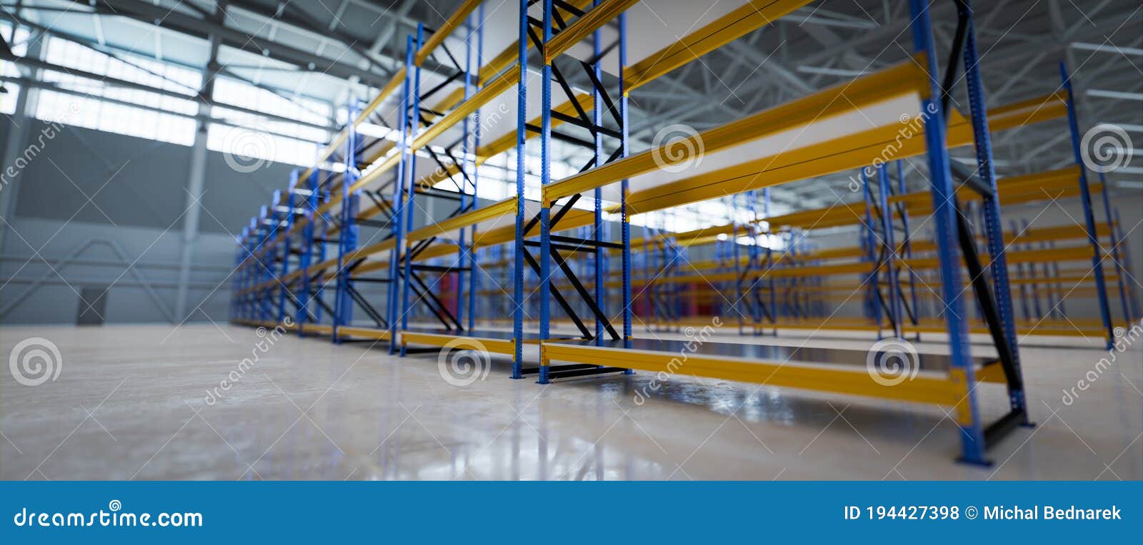 New Empty Warehouse for Rent. Industrial Storehouse, Storage System ...
