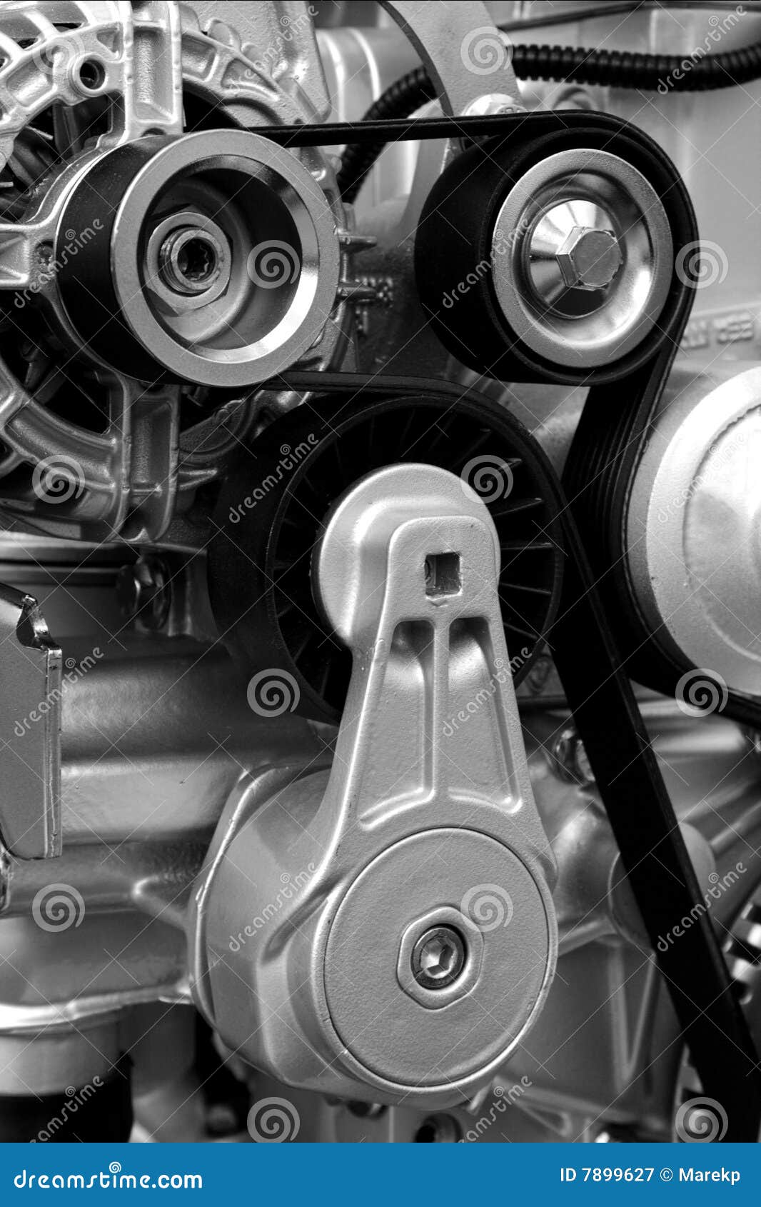 New engine. Power belts stock image. Image of piston, metal - 7899627