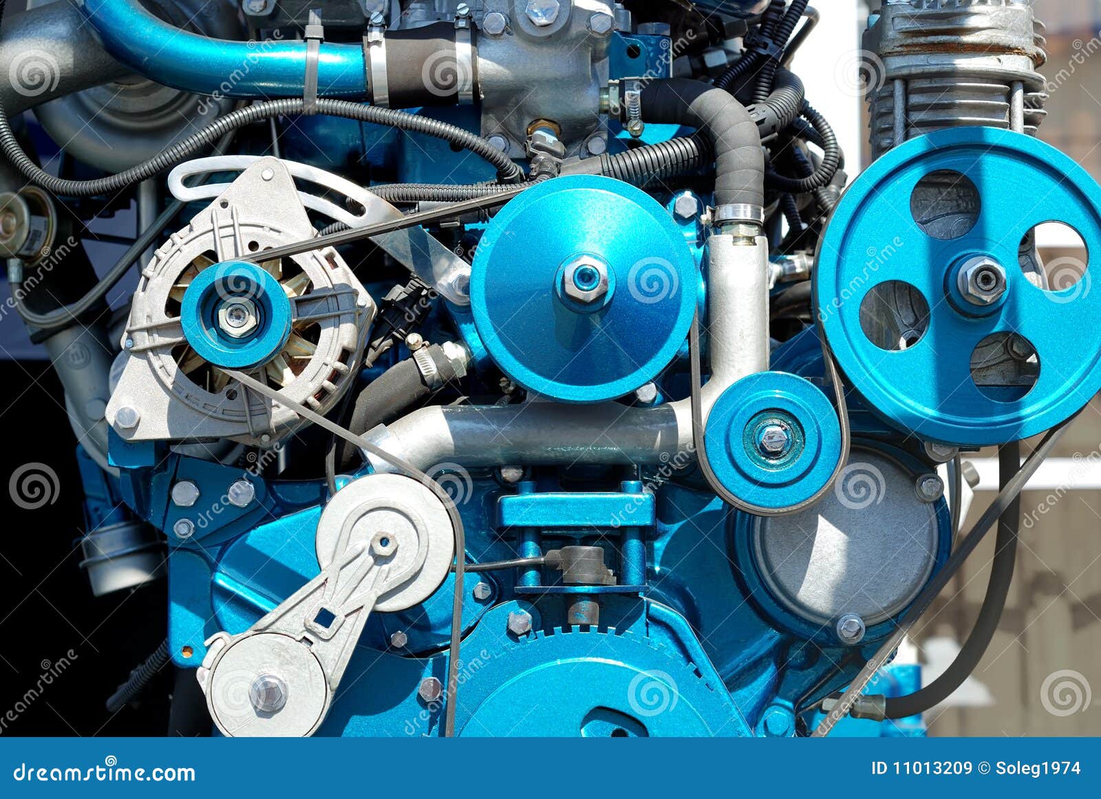The New Engine on a Showcase Stock Image - Image of drive, expo: 11013209
