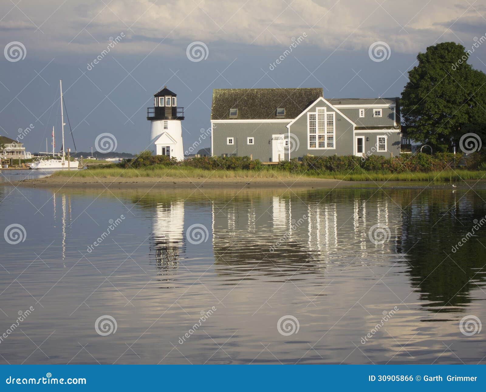 New England Harbor Scene stock photo. Image of ocean - 30905866