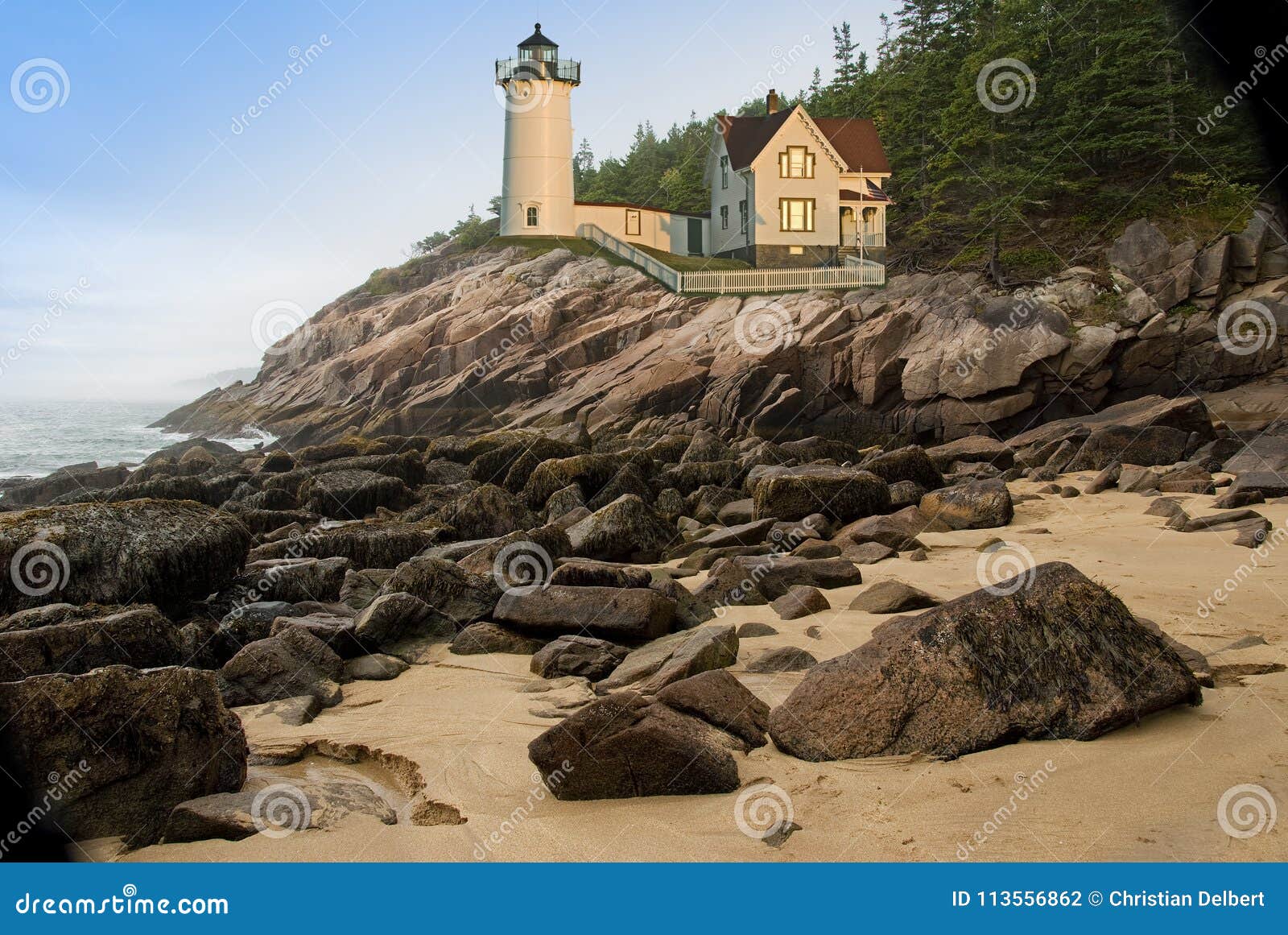 New England Lighthouse In Lighthouse Point Park In New Haven Con ...